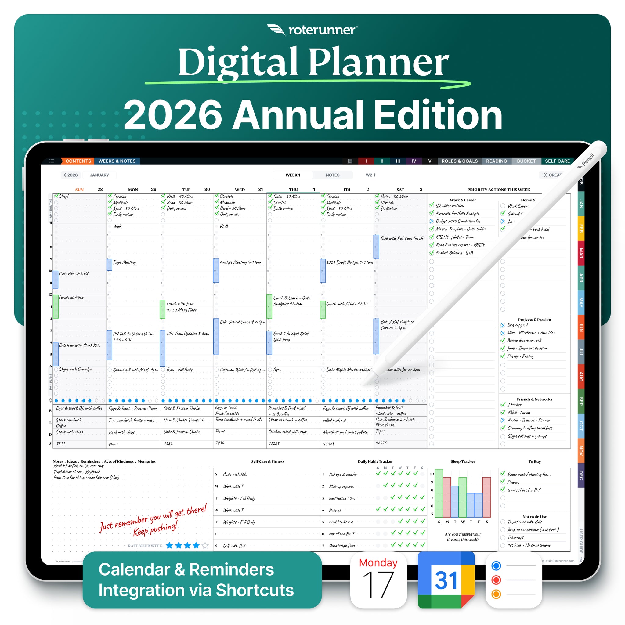 2026 Digital Planner – Interactive PDF for iPad/Tablet | Roterunner
