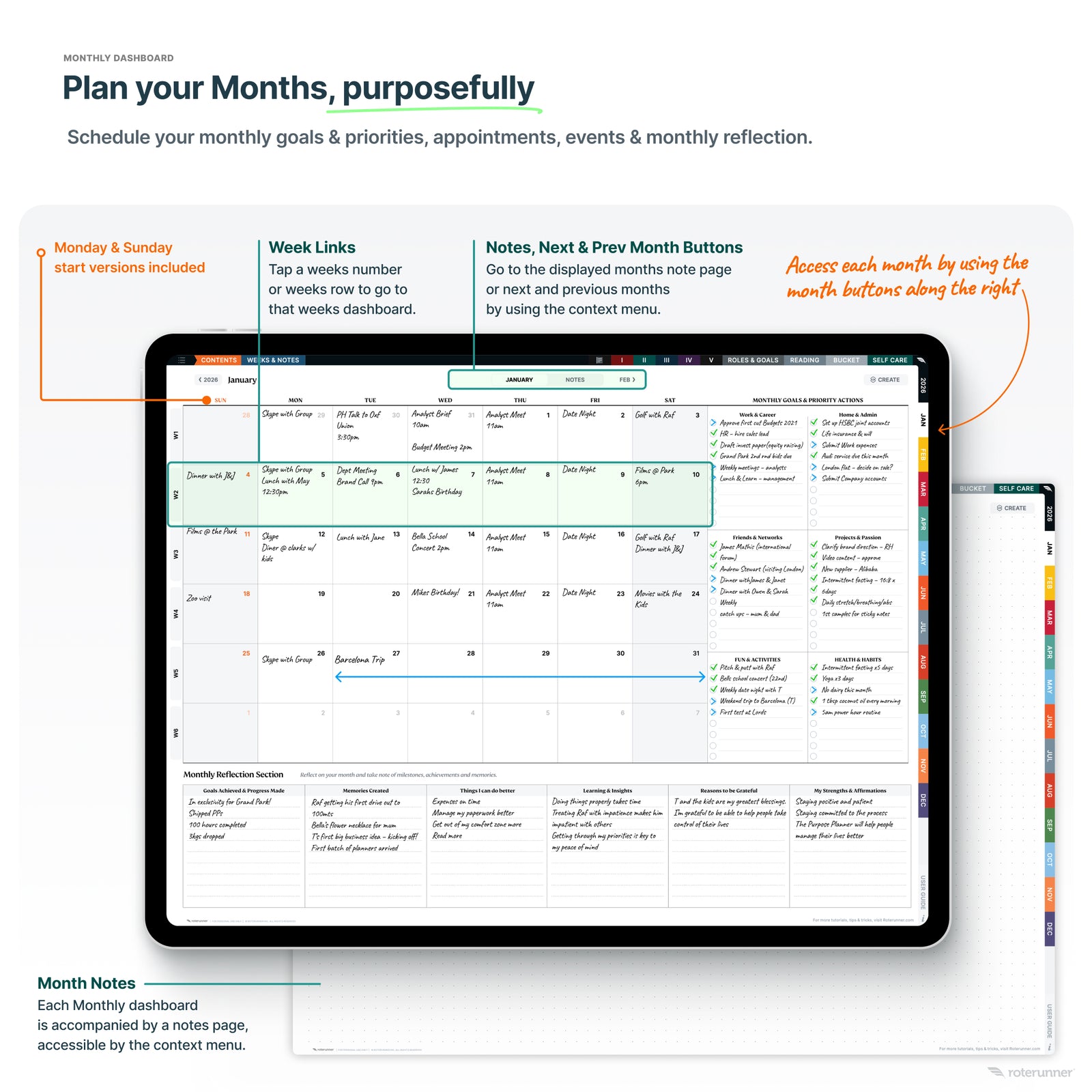2026 Digital Planner – Interactive PDF for iPad/Tablet | Roterunner